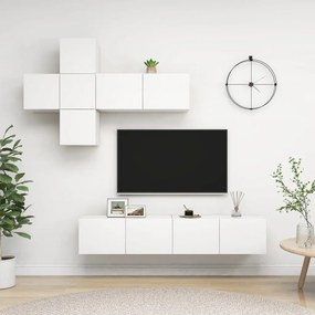 7dílný set TV skříněk bílý dřevotříska 3078708