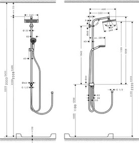 Hansgrohe Crometta E 240 chrom / Sprchová souprava / Showerpipe pro re