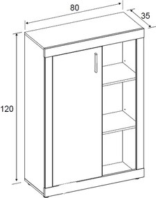 Obývací stěna Ocean 03, šedý dub, s osvětlením