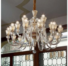 Ideal Lux - Křišťálový lustr na řetězu STRAUSS 18xE14/40W/230V pr. 85 cm mosaz