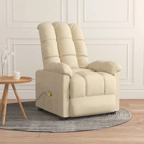 Masážní křeslo krémové textil 289815