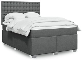 Box spring postel s matrací tmavě šedá 160x200 cm textil 3290554