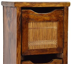 Vingo Skříňka se 2 zásuvkami s bambusem, 20 x 38 cm