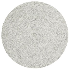 Hanse Home, Kusový koberec Braided 105553 Light Melange kruh – na ven i na doma, 150x150 (průměr) kruh, bílá, chodba / předsíň