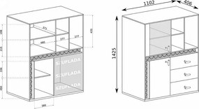 Casarredo - Komfort nábytek Vitrína 1D3S SOLANA S-3 ořech