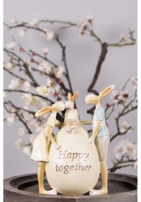 Velikonoční dekorace králíčci u vajíčka Happy together - 13*9*17 cm