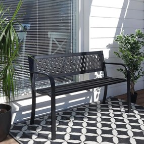 Progarden Zahradní Lavice Ocelová 119 X 50 X 75 Cm Černá