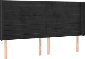 Box spring postel s matrací a LED černá 200x200 cm samet 3139645