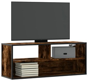 TV skříňka kouřový dub 100x31x39,5 cm kompozitní dřevo a kov