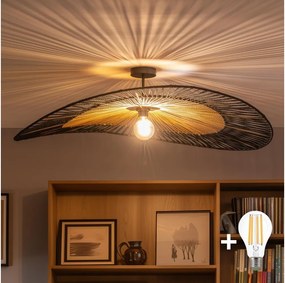 Brilagi - LED Přisazený lustr CERIA BOHO 1xE27/60W/230V pr. 100 cm černá/hnědá