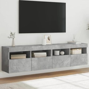vidaXL Nástěnné TV skříňky s LED 2 ks betonově šedé 80 x 30 x 40 cm