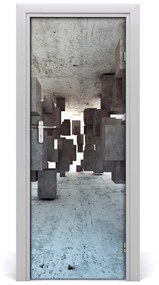 Fototapeta na dveře beton šestiúhelník 95x205 cm