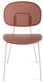 Venkovní židle z recyklovaného plastu Tondina Slim Barva kovové konstrukce: Matt white 30, Barva sedáku a opěradla z recyklovaného plastu: Marsala…