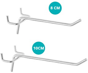 Kovový nástěnný organizér na nářadí s háčky a úložným prostorem