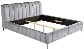 Designová postel Rotterdam 160 x 200 cm šedý samet