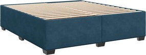 Box spring postel s matrací tmavě modrá 200x200 cm samet 3286400