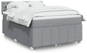 Box spring postel s matrací světle šedá 140 x 190 cm textil 3287070