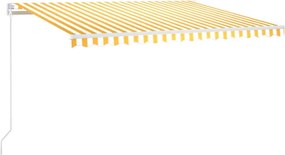 Ručně zatahovací markýza s LED světlem 400 x 300 cm žlutobílá 3068903