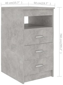 vidaXL Komoda se zásuvkami betonově šedá 40x50x76 cm kompozitní dřevo