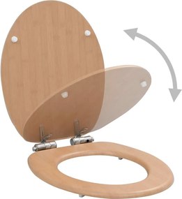 WC sedátko s funkcí pomalého sklápění MDF motiv bambusu 143926