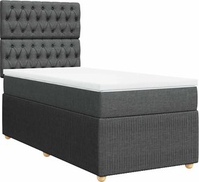 Box spring postel s matrací tmavě šedá 100 x 200 cm textil 3291975