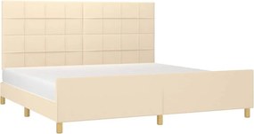 Rám postele bez matrace krémový 200 x 200 cm textil 3125086