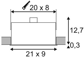 SLV 115531 Kadux, zápustná bodovka v hranatém tvaru, 3x50W, bílá, 21x9cm