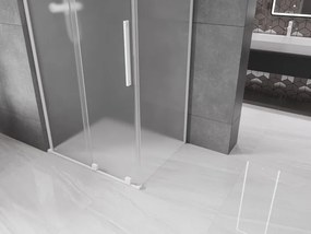 Mexen Velar L, sprchový kout s posuvnými dveřmi 100 x 70 cm, 8mm sklo námraza, bílá matná, 871-100-070-33-20