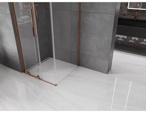 Mexen Velar L, sprchový kout s posuvnými dveřmi 100 x 100 cm, 8mm čiré sklo, růžové zlato, 871-100-100-03-60