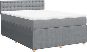 Box spring postel s matrací světle šedá 140 x 200 cm textil 3289793