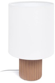 Stolní lampa s textilním stínidlem v bílo-přírodní barvě (výška 28 cm) Eshe – Kave Home