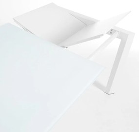 Rozkládací jídelní stůl s přídavnou deskou se skleněnou deskou 80x120 cm Axis – Kave Home