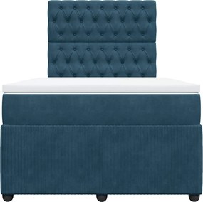 Box spring postel s matrací modrá 120 x 200 cm samet 3294620