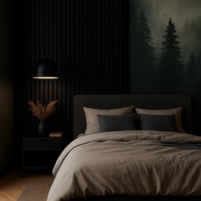 3D Dřevěné lamely na zeď na filci 255x46cm - ČERNÉ