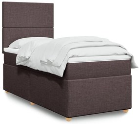 Box spring postel s matrací tmavě hnědá 100 x 200 cm textil 3291187