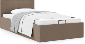 Rám postele s úložným prostorem taupe textil 100 x 200 cm 285595