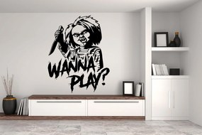 Lepy.cz Samolepka na zeď Panenka Chucky - Wanna play Velikost (šířka x výška): 45x57cm, Barevná varianta: Černá