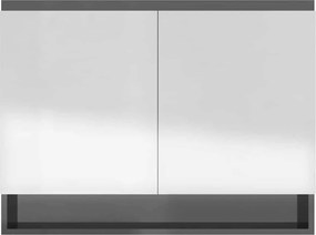 Koupelnová skříňka se zrcadlem 80 x 15 x 60 cm MDF zářivě šedá 331533