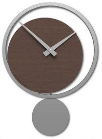 Designové kyvadlové hodiny 11-010 CalleaDesign Eclipse 51cm (více barevných variant) Barva černá klasik-5 - RAL9017 Dýha bělený dub - 81