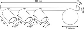 Brilagi - Bodové svítidlo SELE BALL 3xGU10/30W/230V + 1xG9/10W béžová
