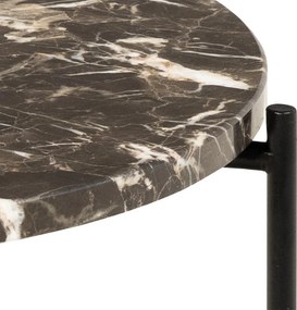 ACTONA Kulatý odkládací stolek AVILA hnědý ⌀42 cm