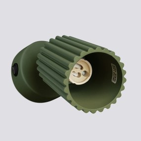 Sollux Lighting Nástěnné svítidlo KARBON olivově zelené s vypínačem