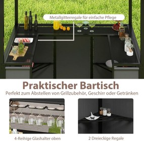 Costway Grilovací pavilon odolný vůči povětrnostním vlivům s barem a2Zahradní