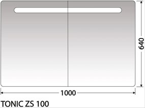 INTEDOOR zrcadlová skříňka s LED osvětlením TONIC ZS 100 Varianta: 31 Dub Nebraska přírodní