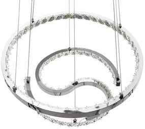 Toolight Toolight, LED závěsné křišťálové svítidlo s dálkovým ovládáním APP773-2CP, chromová, OSW-05024