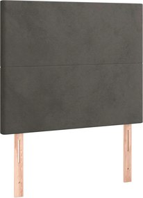Čelo postele tmavě šedé 100x5x118/128 cm sametové 3116095