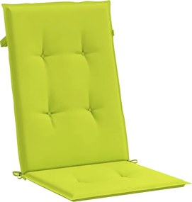 Podušky na židli vysoké opěradlo 6 ks jasně zelené 120x50x3 cm 314121