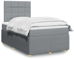 Box spring postel s matrací světle šedá 120x190 cm textil 3294295