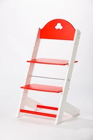 Lucas Wood Style rostoucí židle MIXLE -  bílá/červená rostoucí židle MIXLE: Medvídek