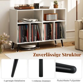 Costway 3patrový stojan na gramofon s vinylovými úložnými policemi